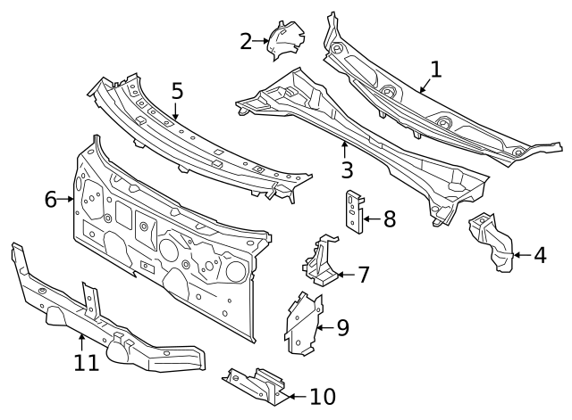 Genuine BMW 41-00-7-360-137 | Lower Dash Panel Reinforcement | FREE ...