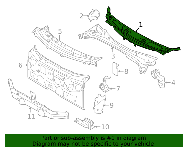 Genuine BMW 51-71-7-429-610 | Cowl Grille | FREE Shipping on Most ...