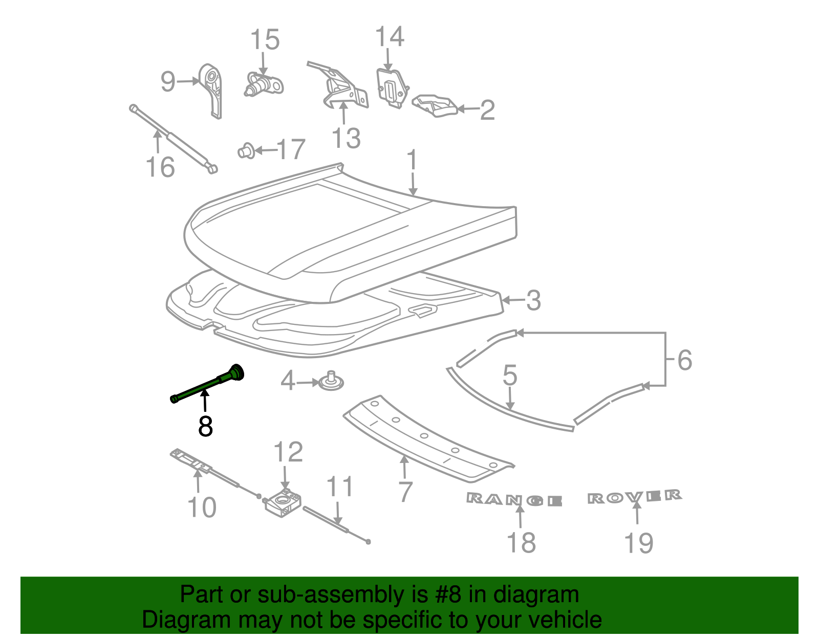 LR011706 - High-Quality Hood Release Cable for 2010-2012 Land Rover ...