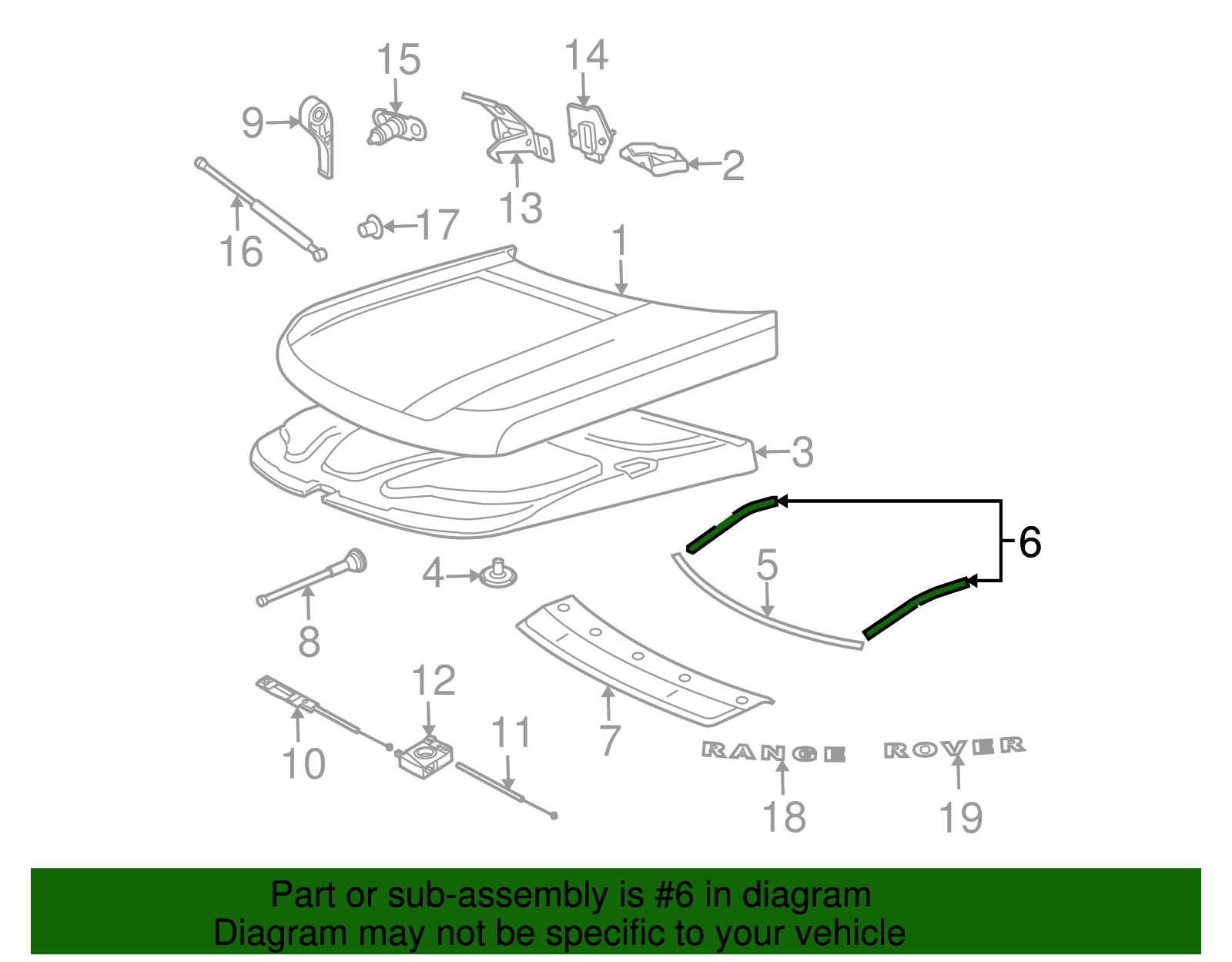 2010-2012 Land Rover Range Rover Side Seal LR012017 | Land Rover OEM ...