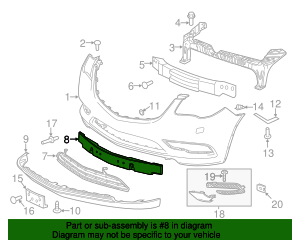 2013-2017 Buick Enclave Front Bumper Energy Absorber 20983402 GM ...
