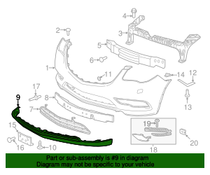 2013-2017 Buick Enclave Anthracite Front Bumper Fascia Extension ...