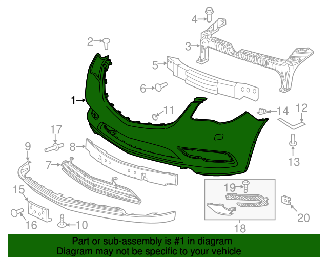 2013-2017 Buick Enclave Front Upper Bumper Cover 84055839 GM ...