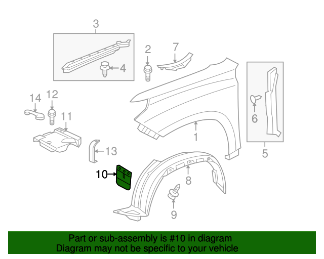 53851-60200 - Fender Liner Extension 2010-2023 Lexus GX460 ...