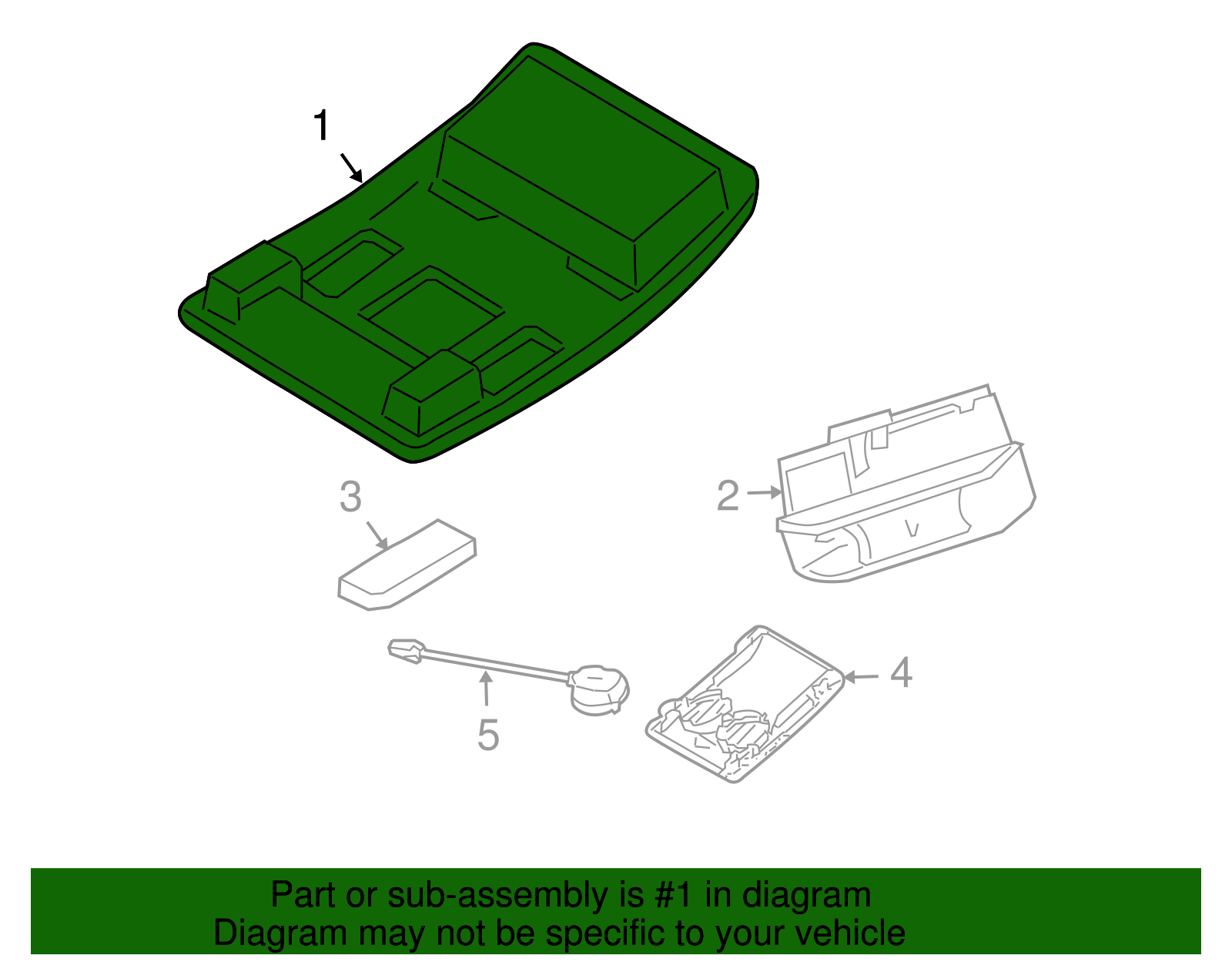 2010-2012 Land Rover Range Rover Overhead Console LR019338 ...