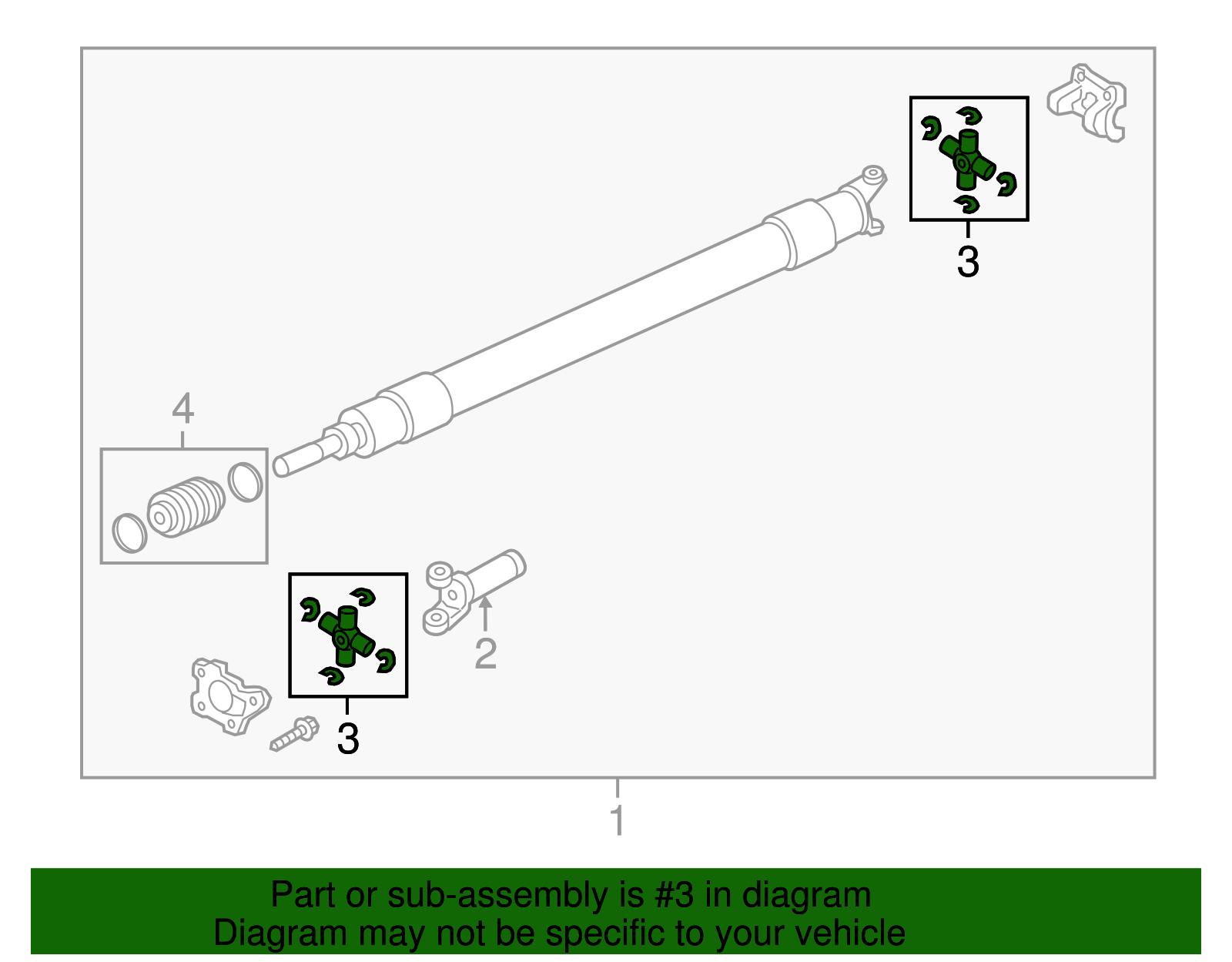 2017-2022 Ford | U-Joint | HC3Z-4635-B | Walls' Ford Parts