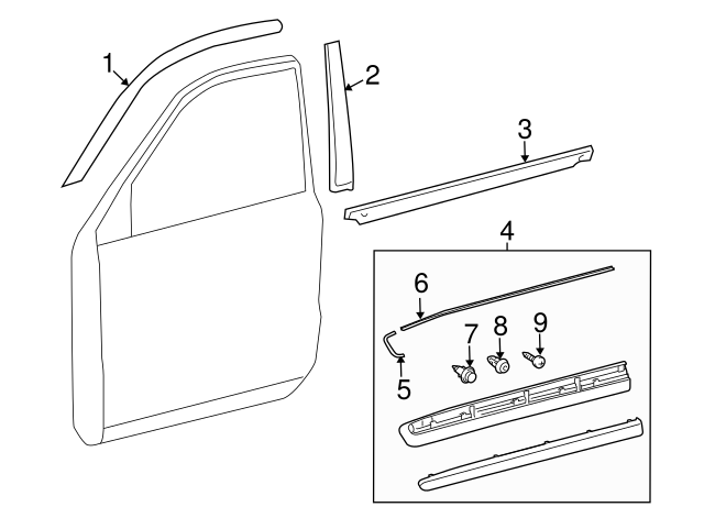 75710-60080 - Door Belt Molding 2008-2021 Lexus LX570 | AutoNationParts.com