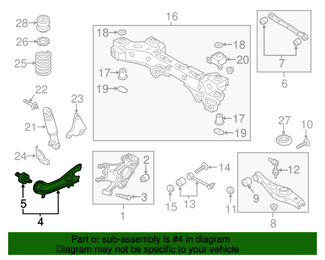 2014-2015 Kia Sorento Trailing Arm 55270-2P250 | OEM Parts Online