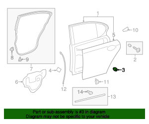 1999-2022 Lexus Door Shell Cushion 90541-09069 | Lexus Parts Outlet
