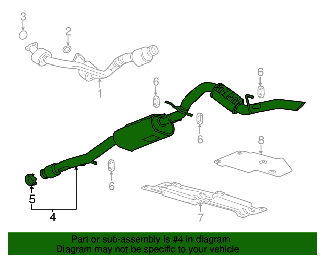 2017-2018 GM Exhaust Front Muffler with Exhaust Pipe 84665241 ...