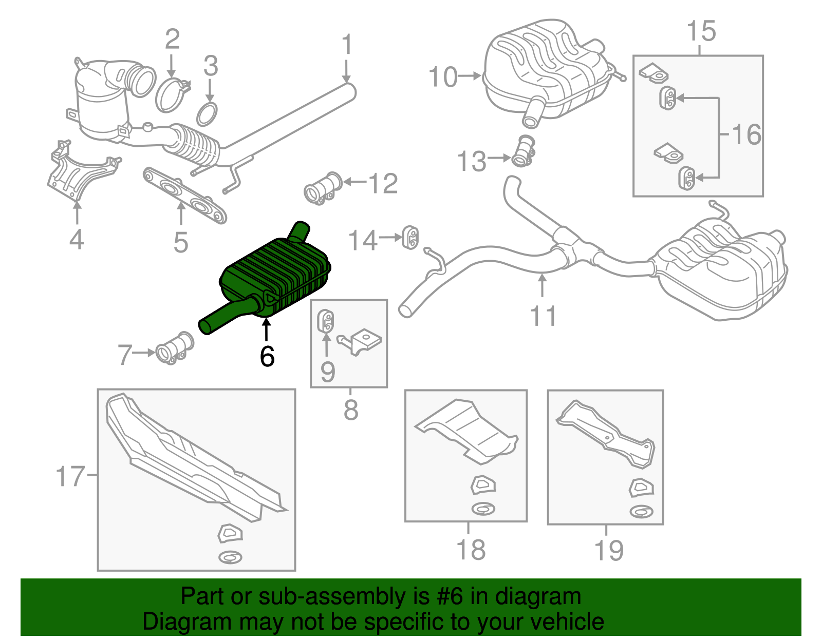 2017-2019 Volkswagen Muffler & Pipe 5Q0-253-409-L | Retail Performance ...