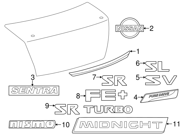 2013-2019 Nissan Sentra Emblem 84890-3RA0A | OEM Parts Online