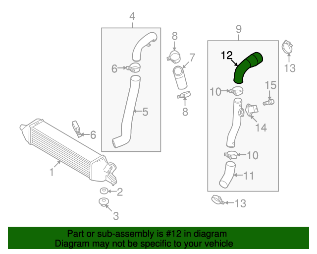 28286-2C000 - Turbocharger Intercooler Pipe 2010-2012 Hyundai Genesis ...