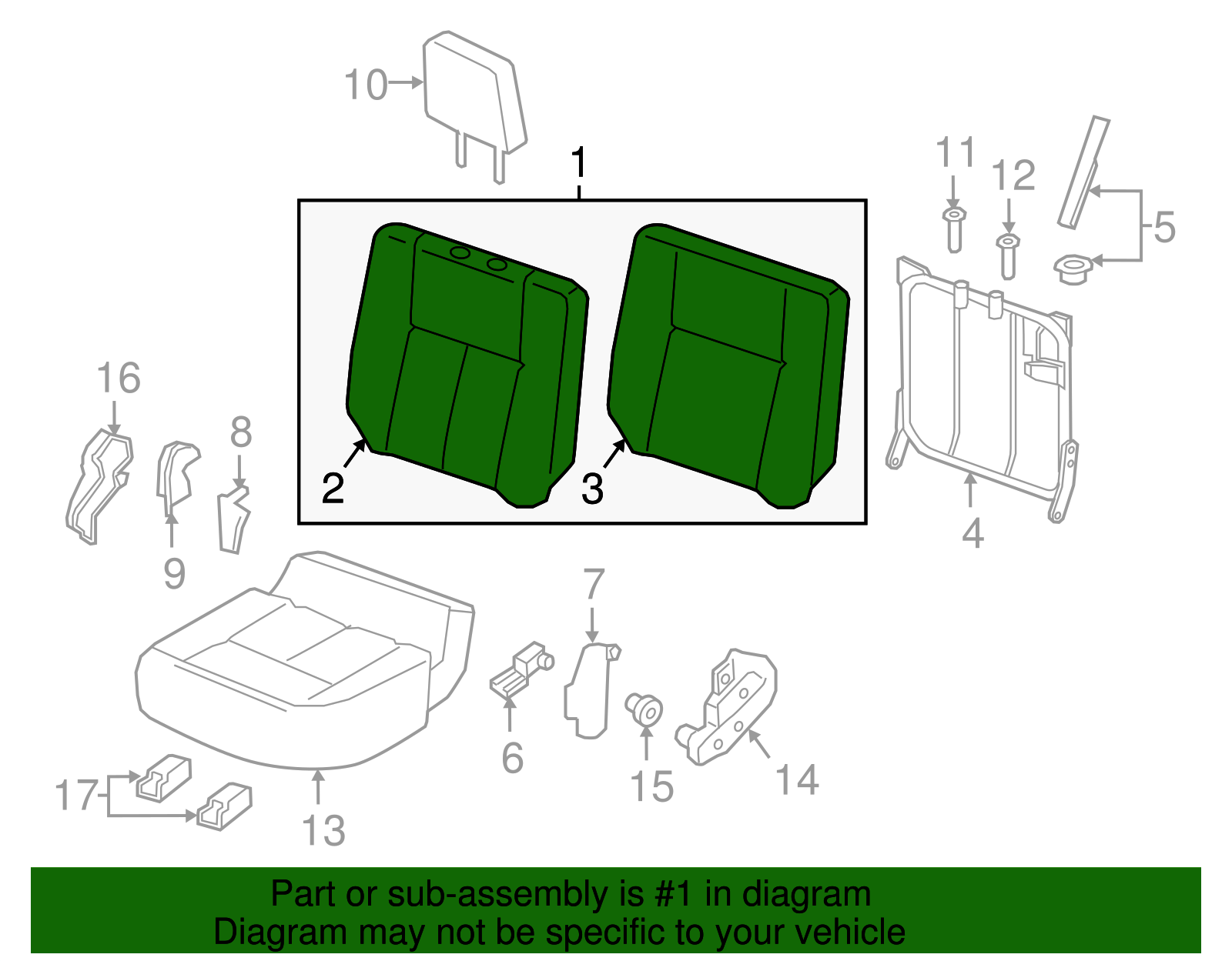 2016-2018 Nissan Seat Back Assembly 88650-EZ17B | Bill Kay Nissan Parts