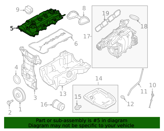 13264-6EM0A - Valve Cover 2023-2024 Nissan Versa | Nissan Parts ...