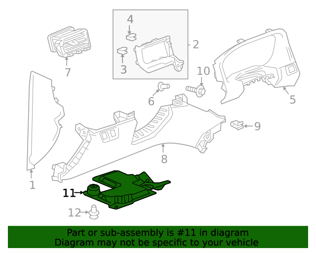2017-2022 GM Passenger Side Dash Panel 84452245 | GMPartsDirect.com