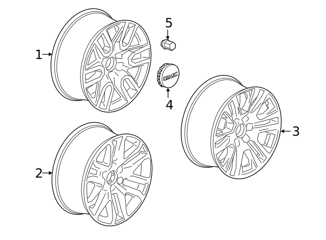 2019-2021 GMC Sierra 1500 GM 23376226 Wheel, Alloy | GM Outlet