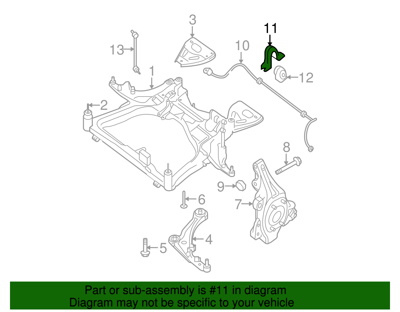 2007-2013 Nissan Altima Bracket 54614-JA000 | Nissan RVA
