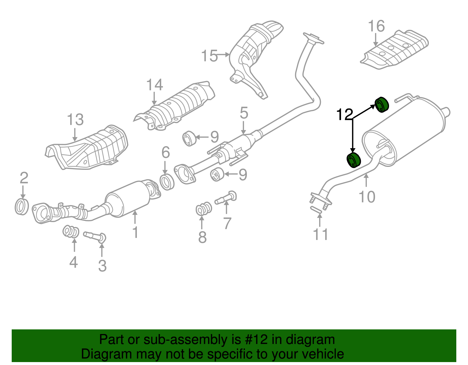 2012-2025 Nissan Muffler & Pipe Insulator 20651-5RA2A | Melloy Nissan Parts