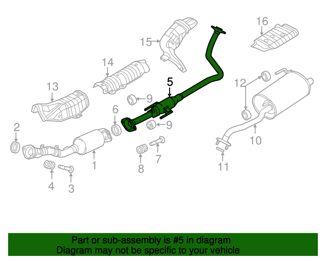 2012-2019 Nissan Muffler & Pipe 20300-3AN6A | Nissan Canada