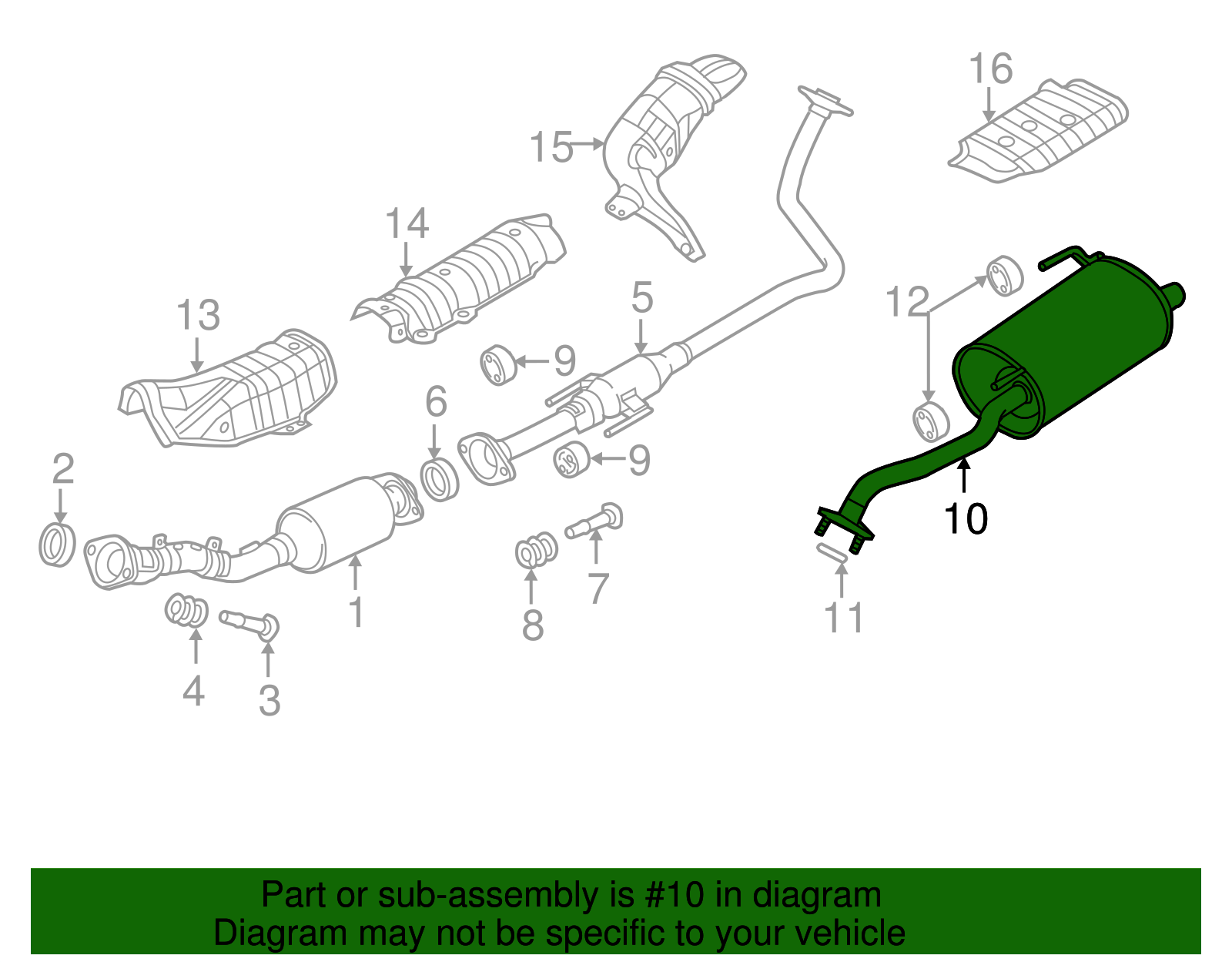 2012-2019 Nissan Muffler & Pipe 20100-3AN6A | My Nissan Part