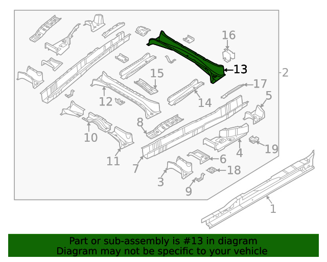 2022-2023 Kia Carnival Front Cross-Member Extension 652H7-R0000 ...