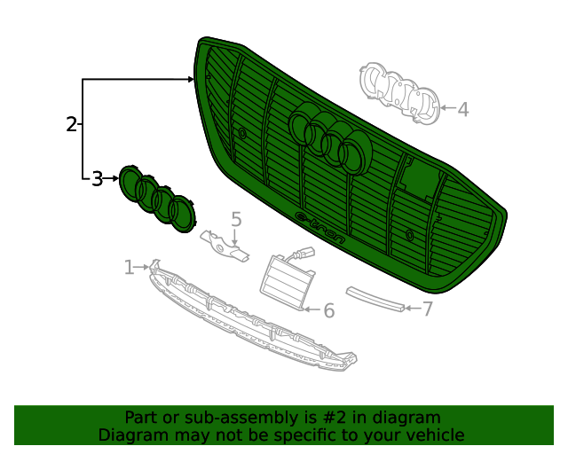 2019-2023 Audi Grille 4KE-853-651-T94 | Audi USA Parts