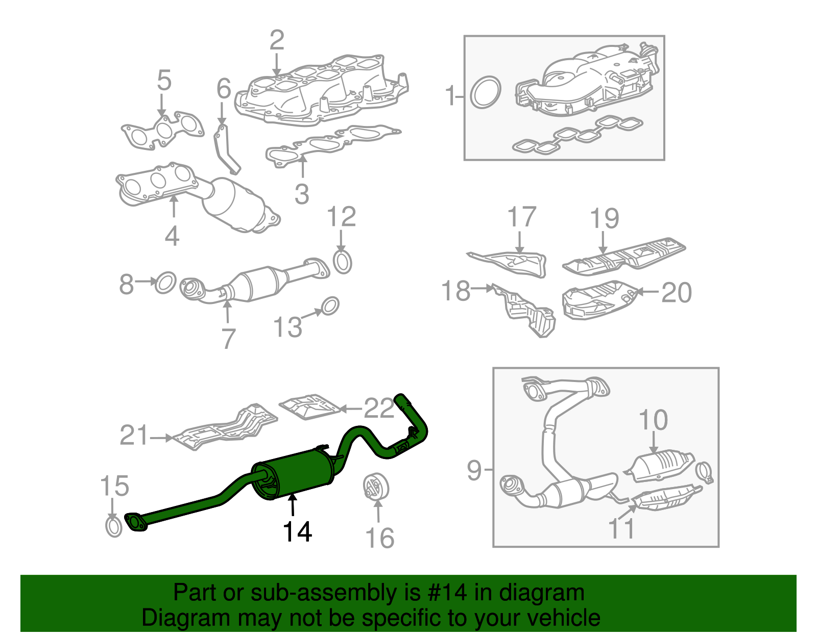 2005-2012 Toyota Tacoma Muffler & Tail Pipe 17430-0P010 | Toyota of ...