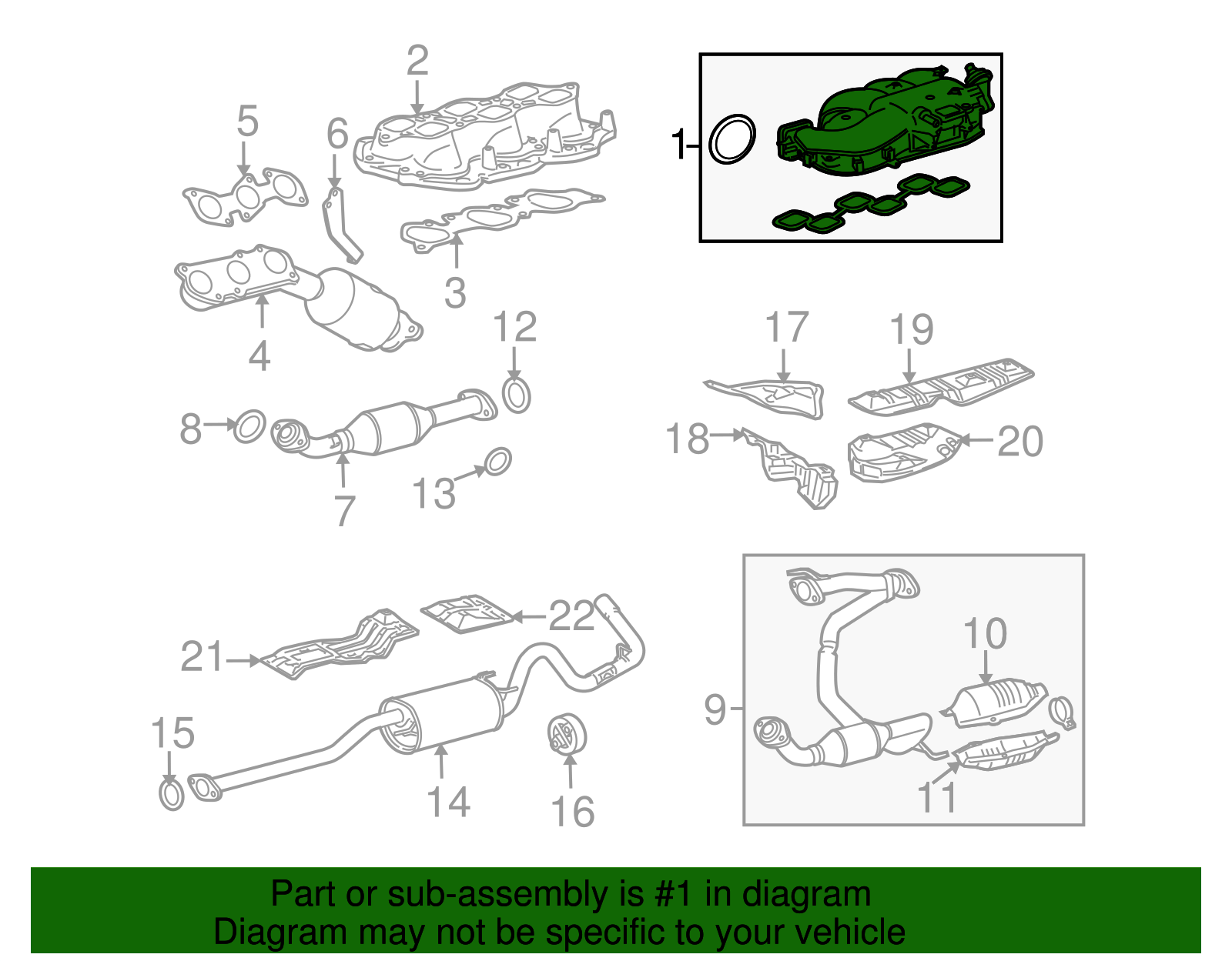 Genuine Toyota Intake Plenum part# 17109-0P070 for 2012-2015 Toyota ...
