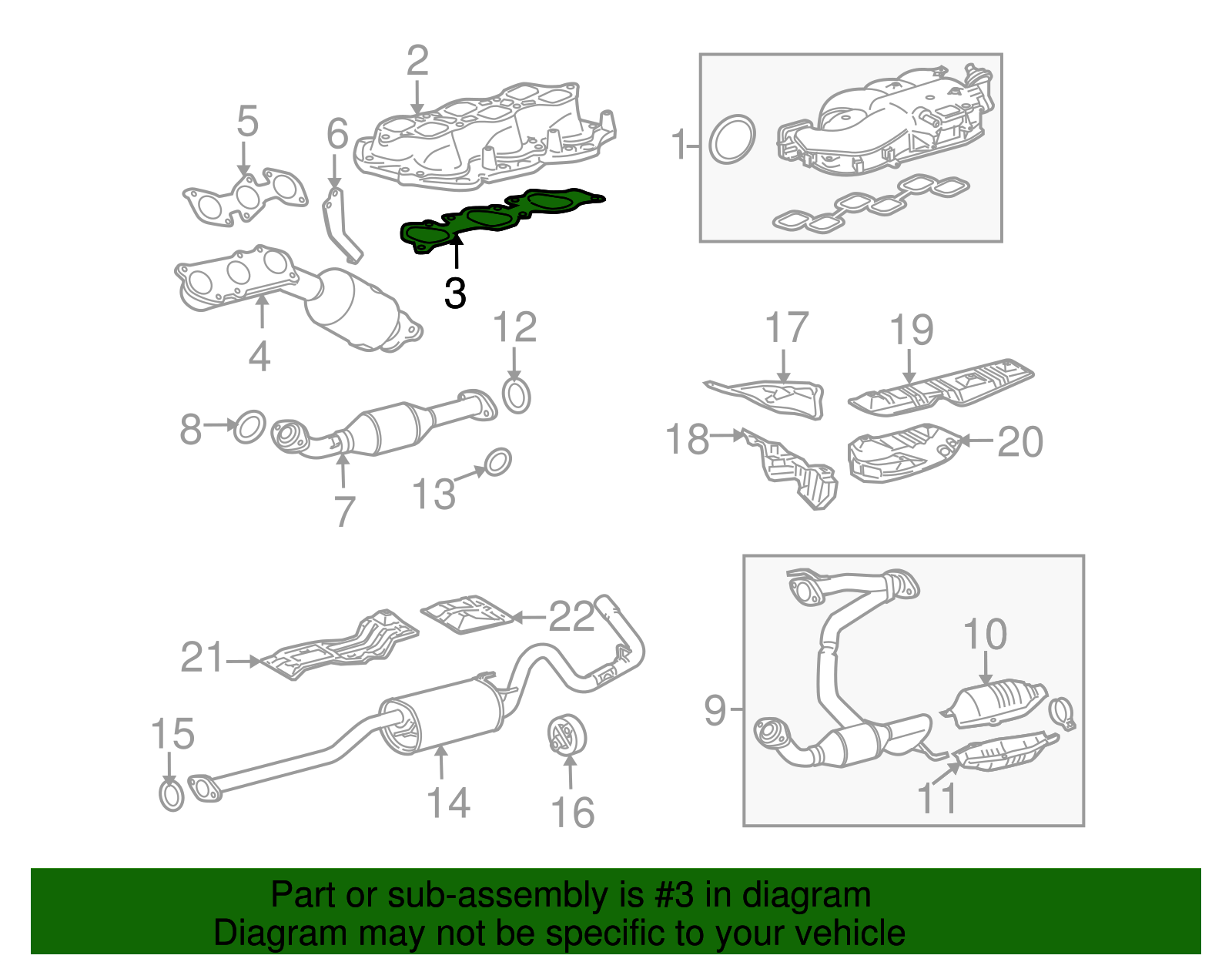 2003-2015 Toyota Engine Intake Manifold Gasket 17177-AD010 | Toyota ...