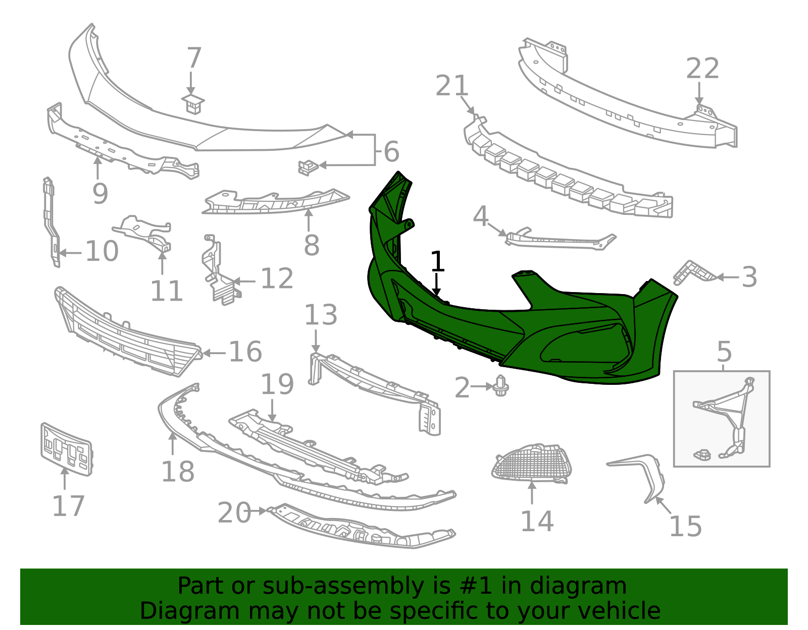 Genuine OEM Acura - Bumper Cover Part# 04711-TGV-A00ZZ | Acura Parts ...