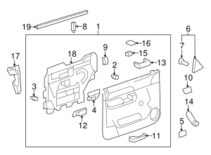 2007-2014 GM Dark Titanium Front Driver Side Door Trim Panel 20833606 ...