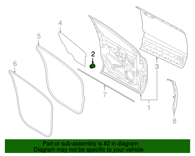 Genuine OEM Ford Part - Door Shell Bumper F8CZ-16758-AA | Genuine OEM ...