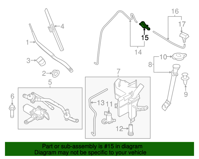 28937-EB70A - Washer Hose Connector 2009-2014 Nissan Murano | Nissan ...