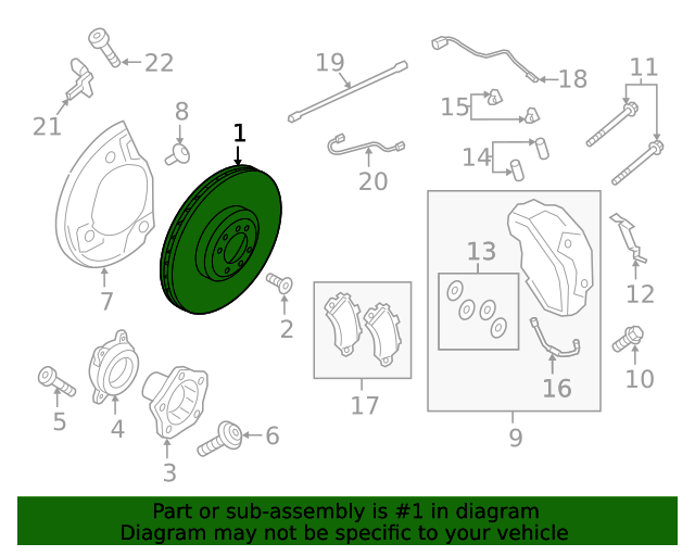 2019-2023 Porsche Cayenne Disc Brake Rotor 9Y0-615-301-A | OEM Parts Online