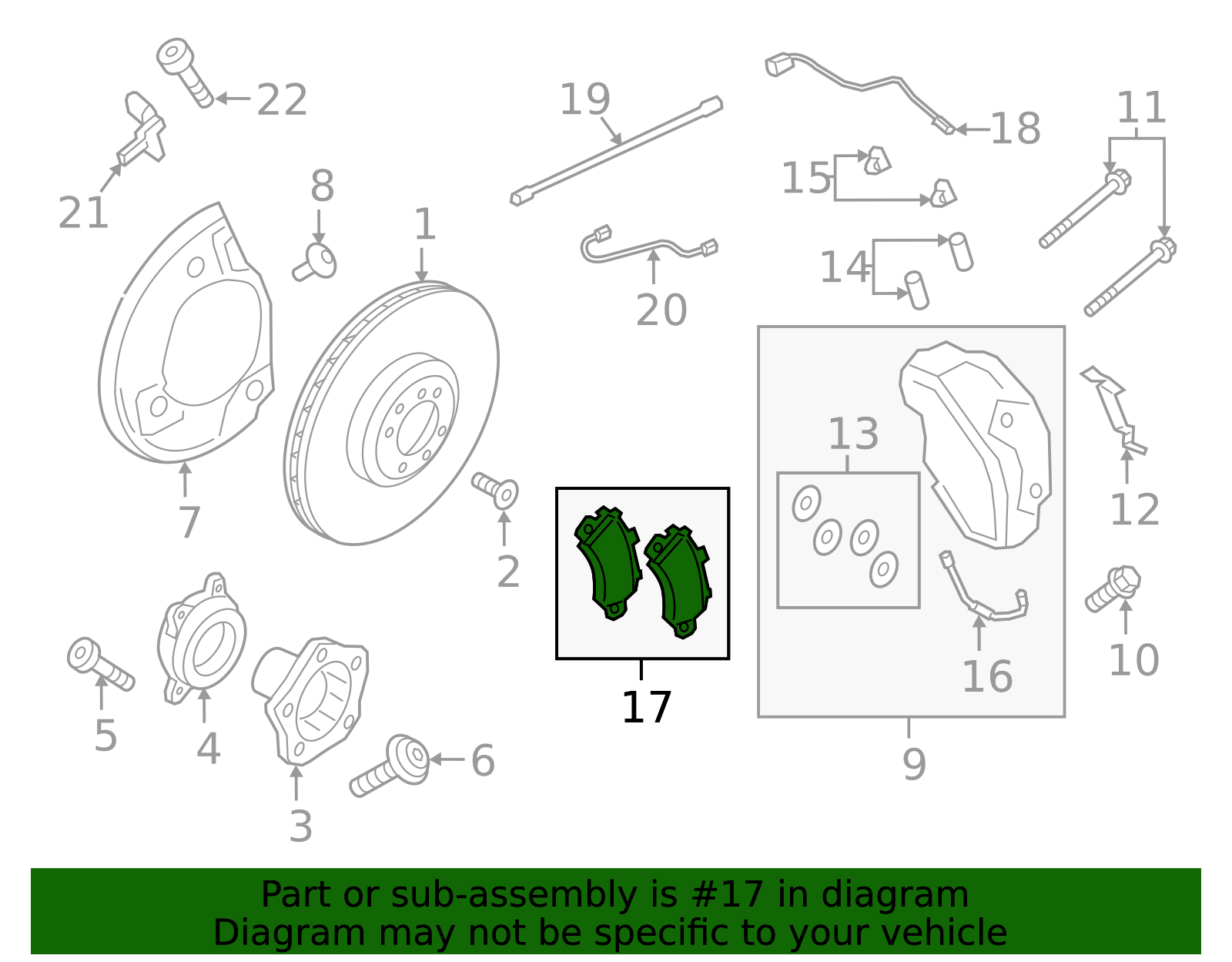 2019-2023 Porsche Cayenne 1 Set Of Brake Pads Front 9Y0-698-151-AN ...