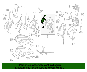 222-910-01-68 - Seat Lumbar Support Cushion 2015-2021 Mercedes-Benz ...