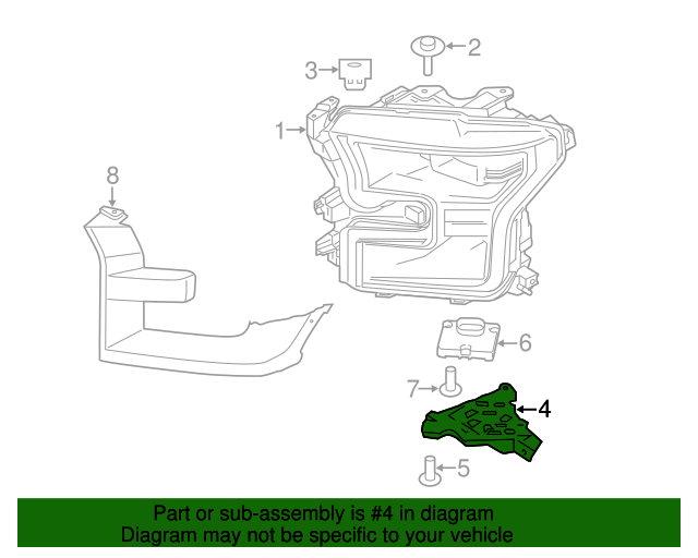 2015-2020 Ford F-150 OEM NEW 2015-2020 Ford F-150 Right Bracket Bumper ...