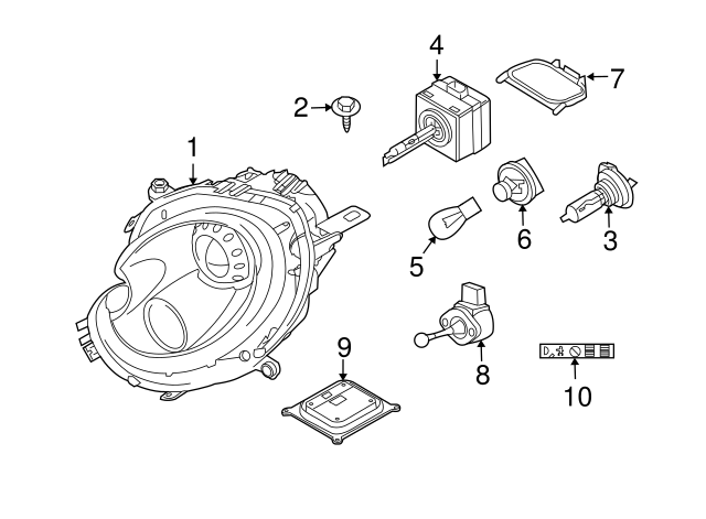 2007-2015 Mini Headlamp Assembly 63-12-2-751-869 | Mini Parts Direct