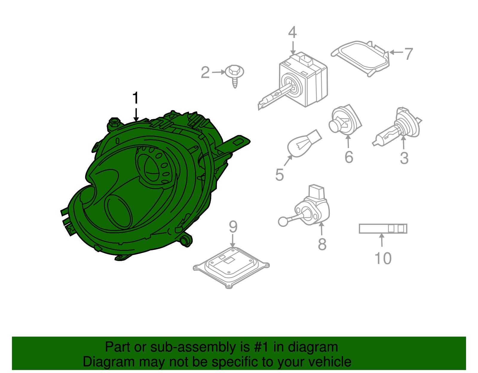 2007-2015 Mini Headlamp Assembly 63-12-2-751-869 | Mini Parts Direct