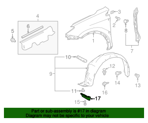 2015-2018 Toyota RAV4 Fender Liner Extension (Left, Front) 53896-0R050 ...