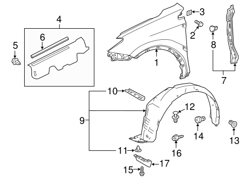 Fender & Components for 2017 Toyota RAV4 | Toyota Parts Center