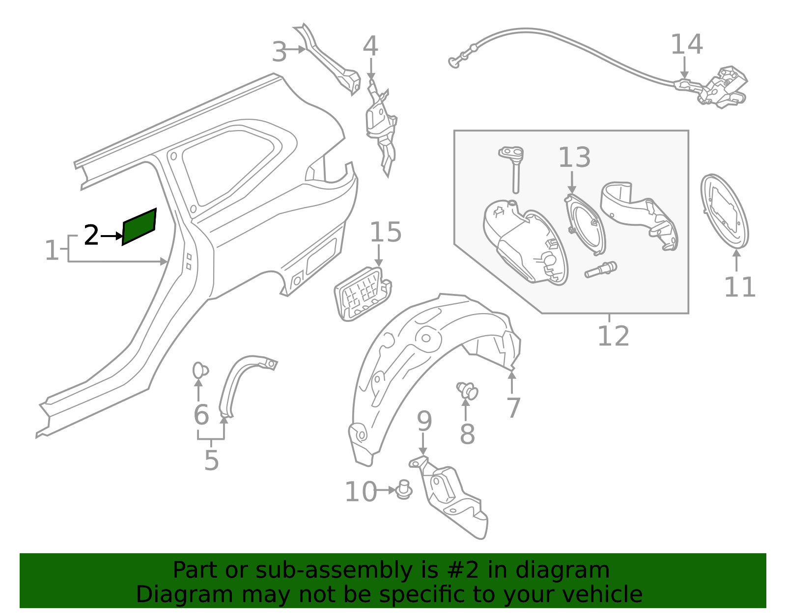 2019-2024 Subaru Ascent Quarter Panel Insulator 61083AL00A | Subaru ...