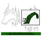 2016-2017 Kia Rio Fender Liner 86811-1W500 | Kia Cheap Parts