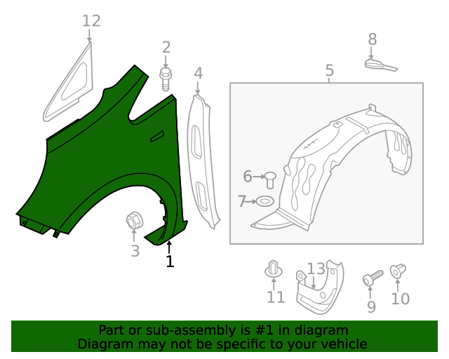 66321-1W100 - Fender 2012-2017 Kia Rio | Kia.Parts Store