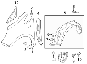 86812-1W500 - Fender Liner 2016-2017 Kia Rio | Kia.Parts Store