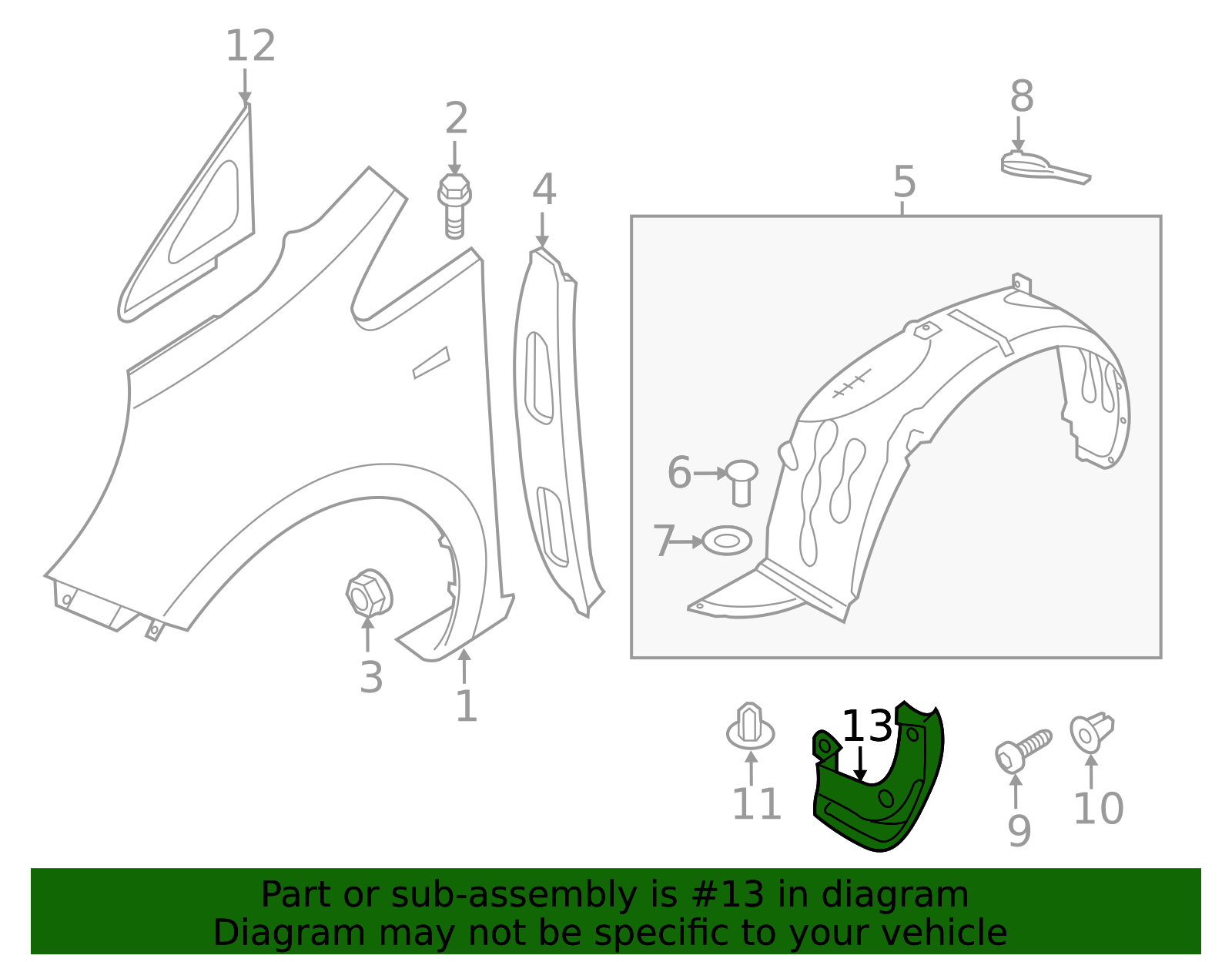 2012-2017 Kia Rio | Mud Shield | 86834-1W200 | Kia Auto Parts