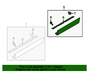 2016-2021 Mazda CX-9 Rear Rocker Molding TK48-51-RC0B | QuirkParts