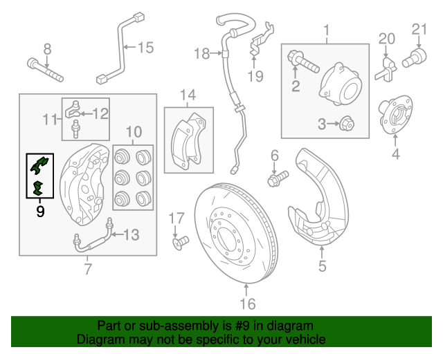 970-351-959-01 - Disc Brake Anti-Rattle Clip 2010-2024 Porsche ...
