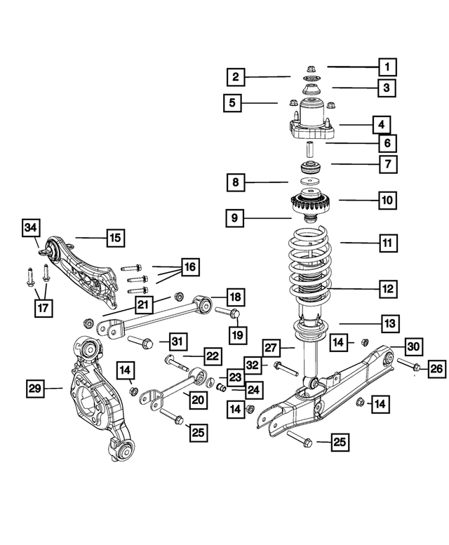 Lower Control Arm Mount Bolt - 6508628AA | MoparOnlineParts | Mopar ...